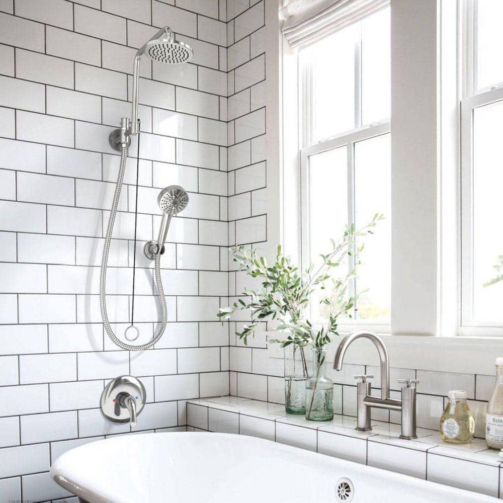 YONKI SUNSHIN INC Single Handle 2-Spray Patterns 2 Showerheads Shower ...