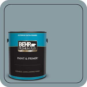 BEHR PREMIUM PLUS 8 oz. #540F-4 Shale Gray Semi-Gloss Interior/Exterior ...