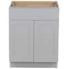 Hampton Bay Cambridge Gray Shaker Assembled Base Cabinet with Soft Close Full Extension Drawer ...