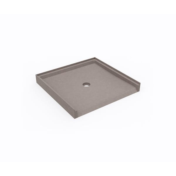Swan Swanstone 38 in. L x 37 in. W Alcove Shower Pan Base with Center ...
