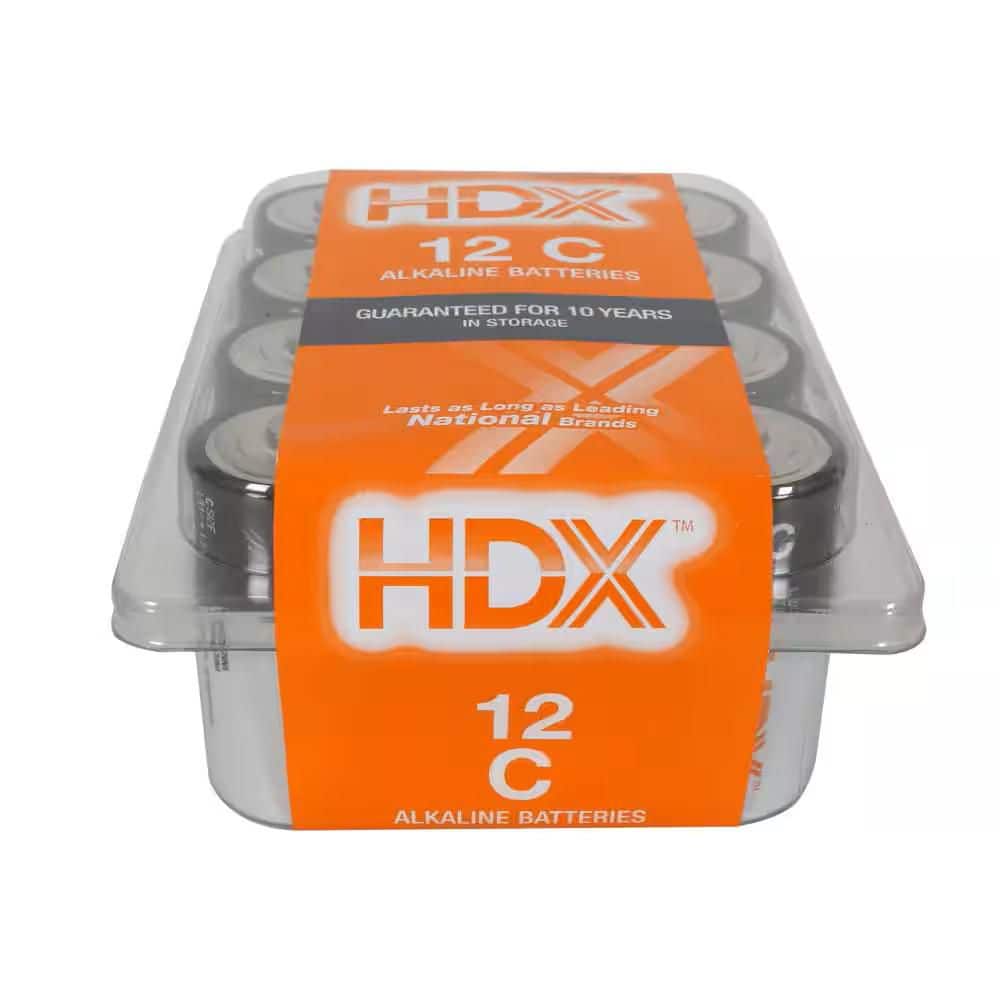HDX C Alkaline Battery (12-Pack) For Consumer Electronics 004133305767 ...