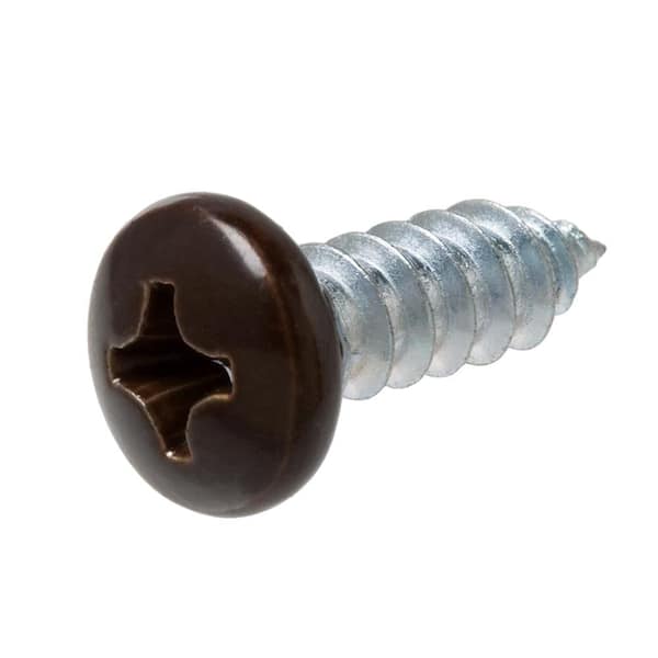 Everbilt #8 x 1/2 in. Zinc Plated Brown Pan Head Phillips-Drive Sheet ...