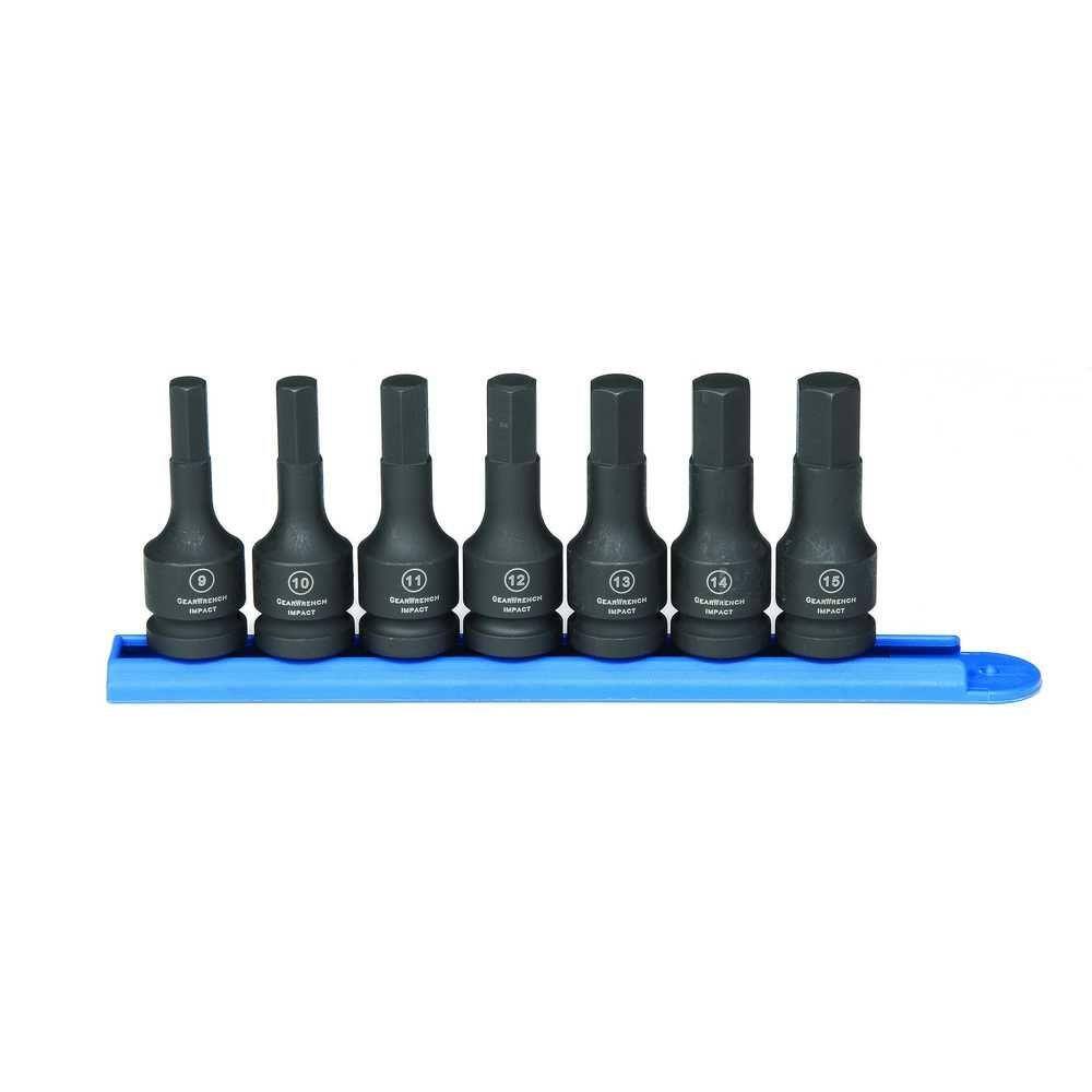 GEARWRENCH 1/2 in. Drive Metric Hex Bit Impact Socket Set (7-Piece ...