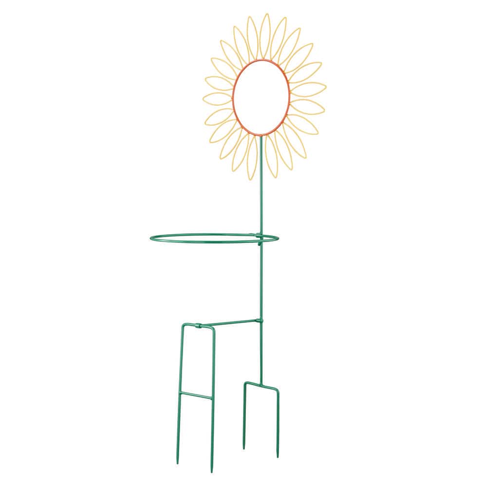 Vigoro 36 in. H Yellow Flower Iron Decorative Planter Stake HD1465-110 ...