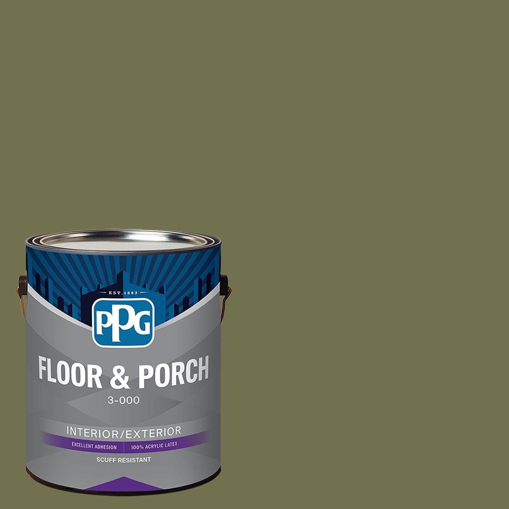 PPG 1 gal. PPG1115-7 Gratefully Grass Satin Interior/Exterior Floor and ...