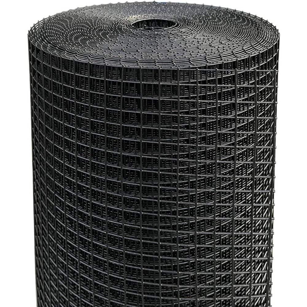 1/2 inch Black Vinyl Coated Welded Wire Fence Roll 24'' x 50' 19 Gauge ...