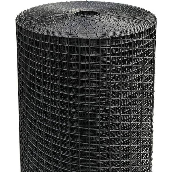 1/2 inch Black Vinyl Coated Welded Wire Fence Roll 24'' x 50' 19 Gauge ...