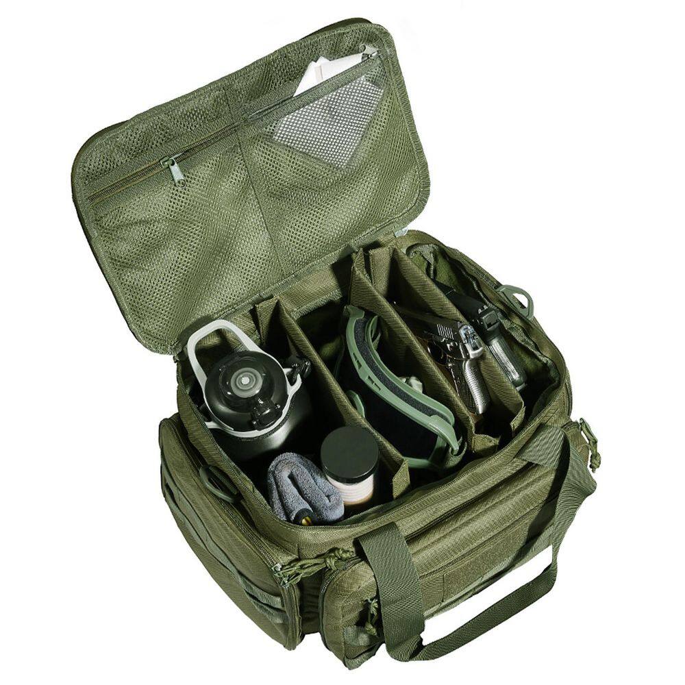SKYSHALO Range Bag for 4-Pistols, 14.6 in. Green Backpack Tactical Gun ...