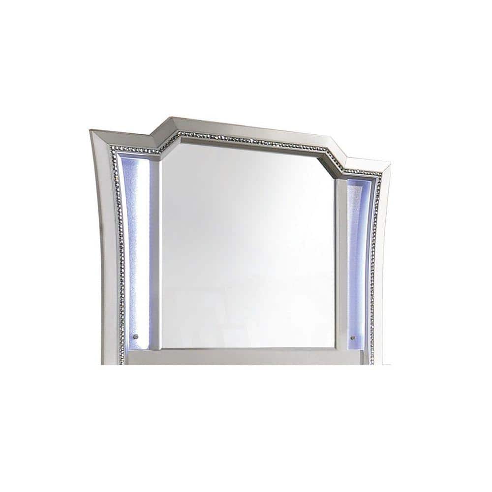CONGE IMPORT LLC Beige 51 in. W x 38 in. H Irregular Wood Framed Mirror ...