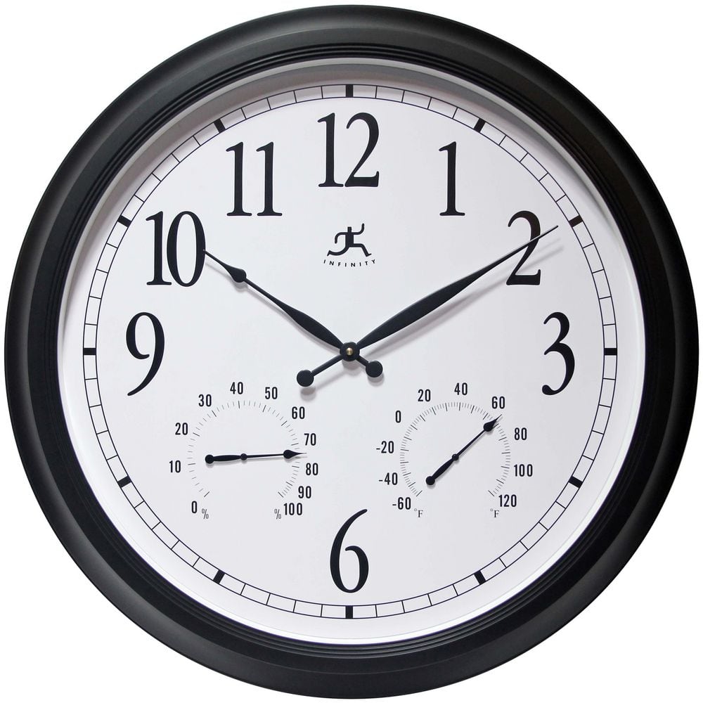 Infinity Instruments Classic Black Wall Clock 15664BK-2534 - The Home Depot