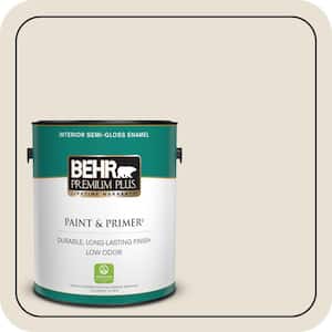 BEHR PREMIUM PLUS 8 oz. #BXC-62 Alabaster Satin Enamel Interior ...
