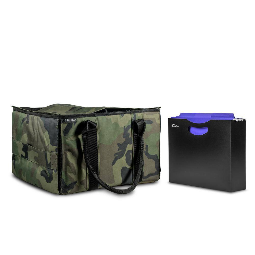 AutoExec File Tote Green Camouflage with one Hanging File Holder AETote ...