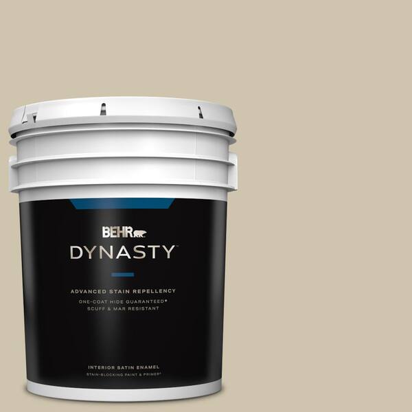 BEHR DYNASTY 5 gal. #HDC-NT-18 Yuma Sand One-Coat Hide Satin Enamel ...