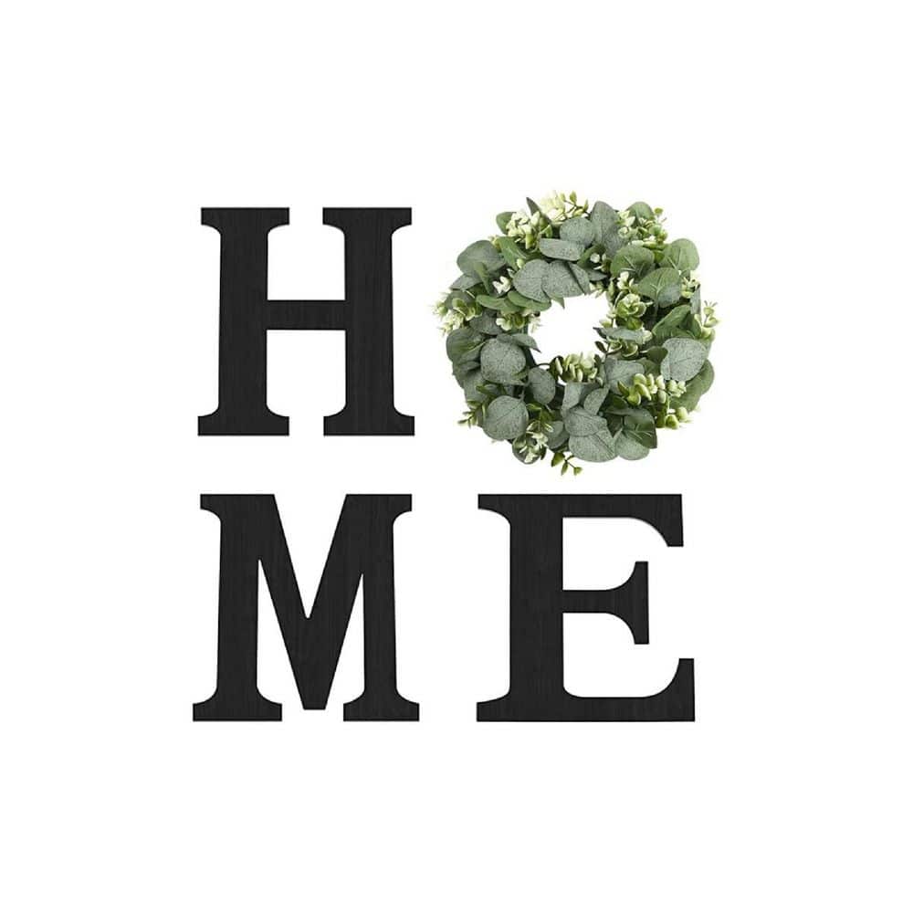 12 in. x 12 in. Brown "Home Letters" by Hanging Farmhouse Wood Wall Art ...