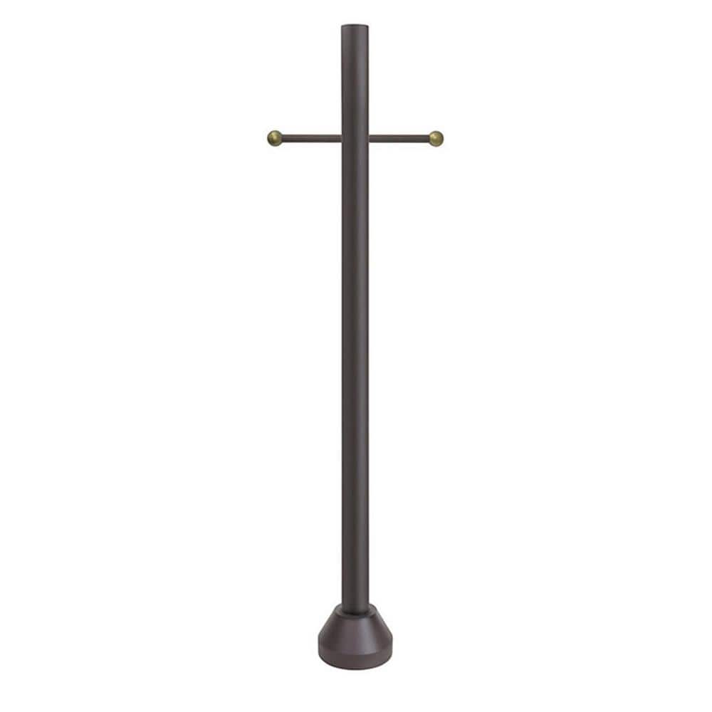 SOLUS 6 ft. Bronze Outdoor Surface Mount Lamp Post with Cross Arm and ...