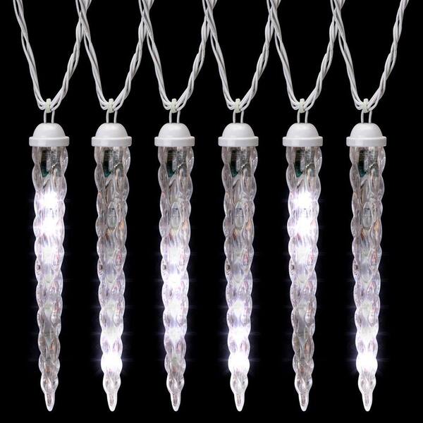 LightShow 8-Light LED White Shooting Star Icicle Light Set (Set of 2 ...