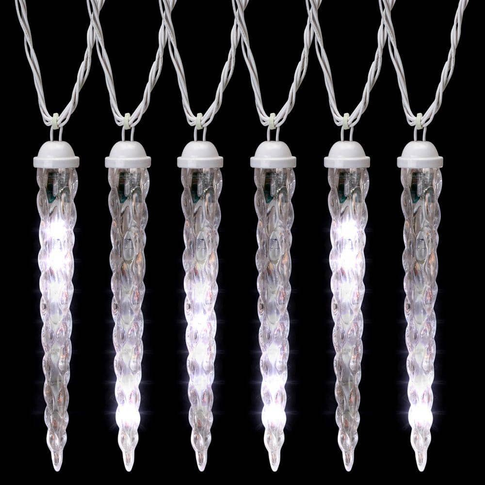 LightShow 8-Light LED White Shooting Star Icicle Light Set 82063 - The ...