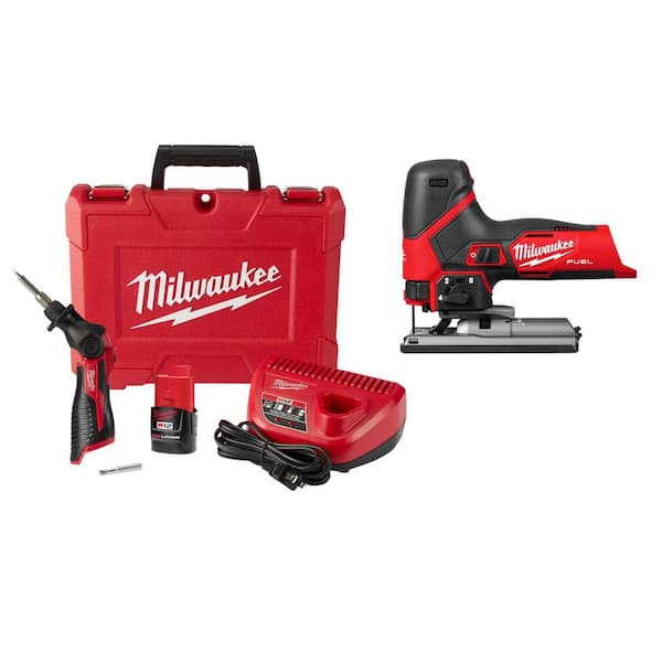 Milwaukee M12 12-Volt Lithium-Ion Cordless Soldering Iron Kit with 1 ...
