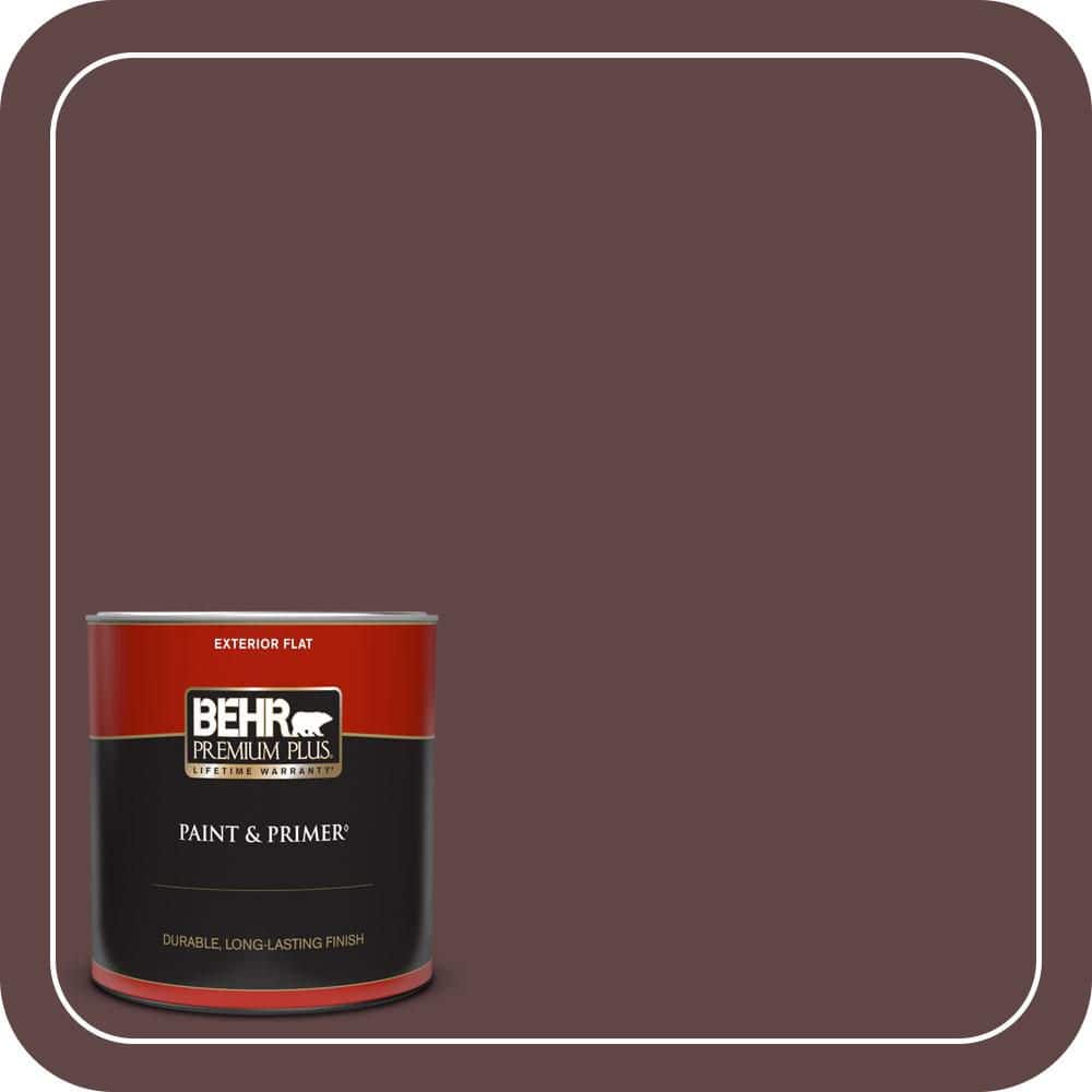 BEHR PREMIUM PLUS 1 qt. #S-G-700 Wild Raisin Flat Exterior Paint ...