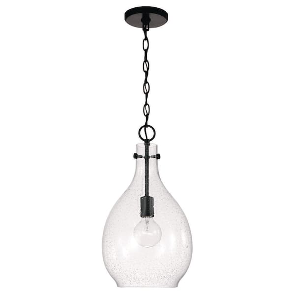 HOMEPLACE LIGHTING Brentwood 9.75 in. W x 18 in. H 1-Light Pendant in ...
