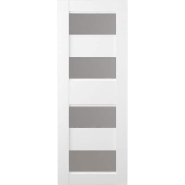 Belldinni Della 18 in. x 80 in. No Bore 4-Lite Solid Core Frosted Glass ...