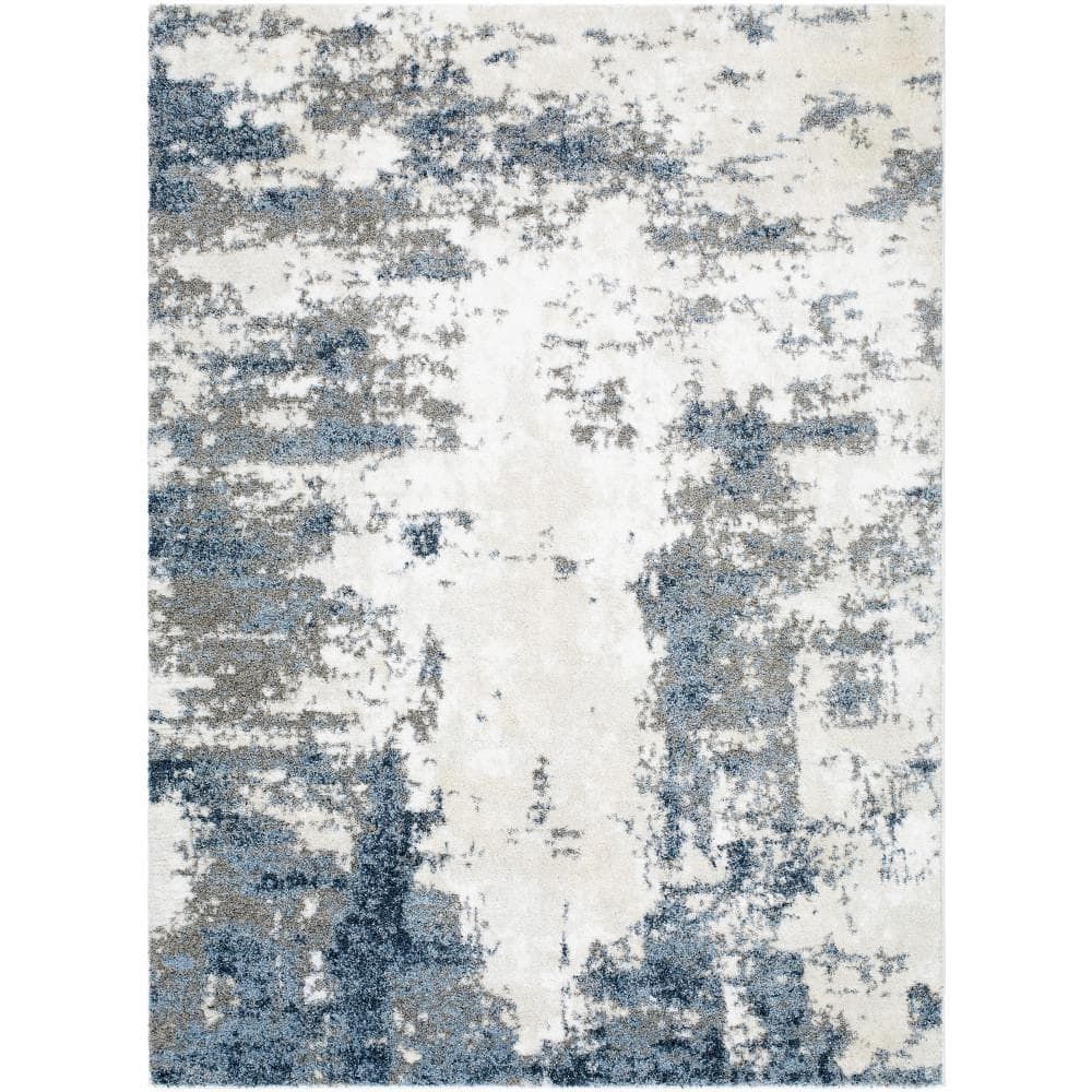 Livabliss Osaka Blue/Cream Abstract 7 ft. x 9 ft. Indoor Area Rug ...