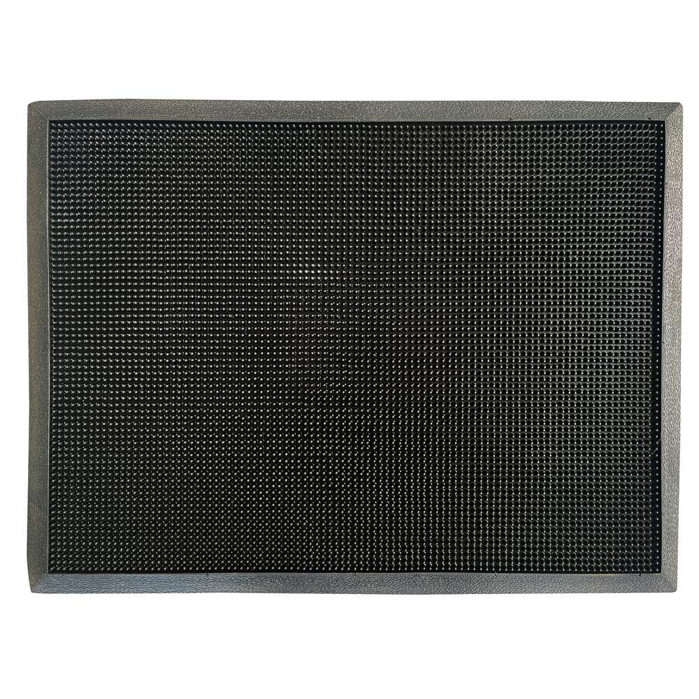 AmeriHome Black 36 in. x 48 in. Rubber Scraper Indoor/Outdoor Entry ...