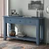 Harper & Bright Designs 55.1 in. Blue Rectangle Wood Console Table with ...