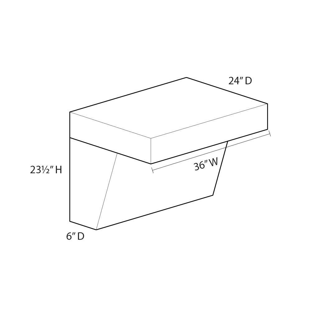 Aberdeen Recessed 36 in. W x 23.5 in. H x 24 in. D in Caramel Hanging ...