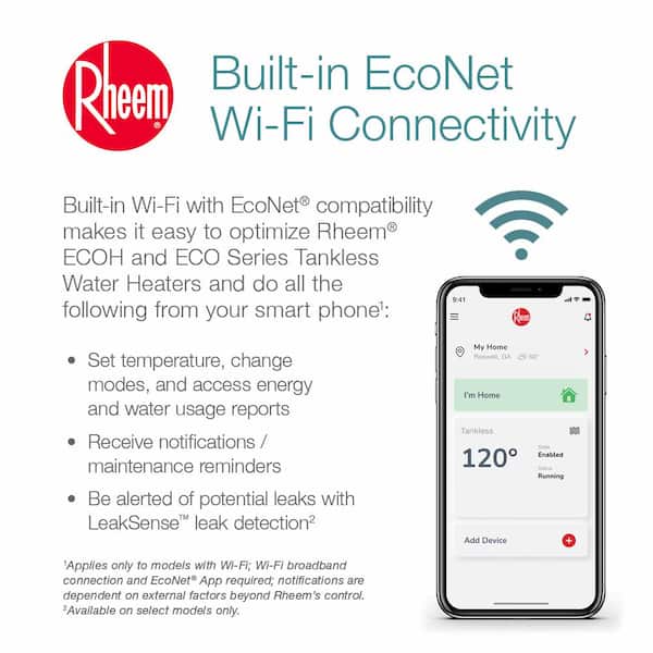 Rheem Performance Plus 9.5 GPM Smart Non-Condensing Indoor Natural Gas Tankless Water Heater ...