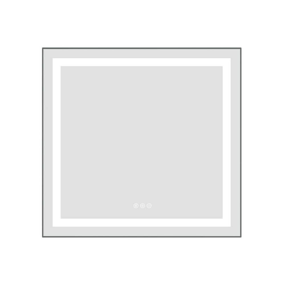 WELLFOR 30 in. W x 28 in. H Rectangular Framed Wall Bathroom Vanity ...