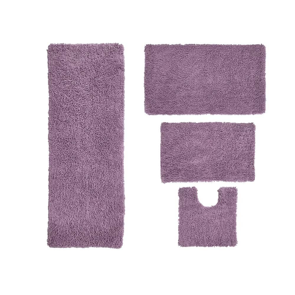 HOME WEAVERS INC Fantasia Bath Rug 100% Cotton Bath Rugs Set, 4-Pcs Set ...