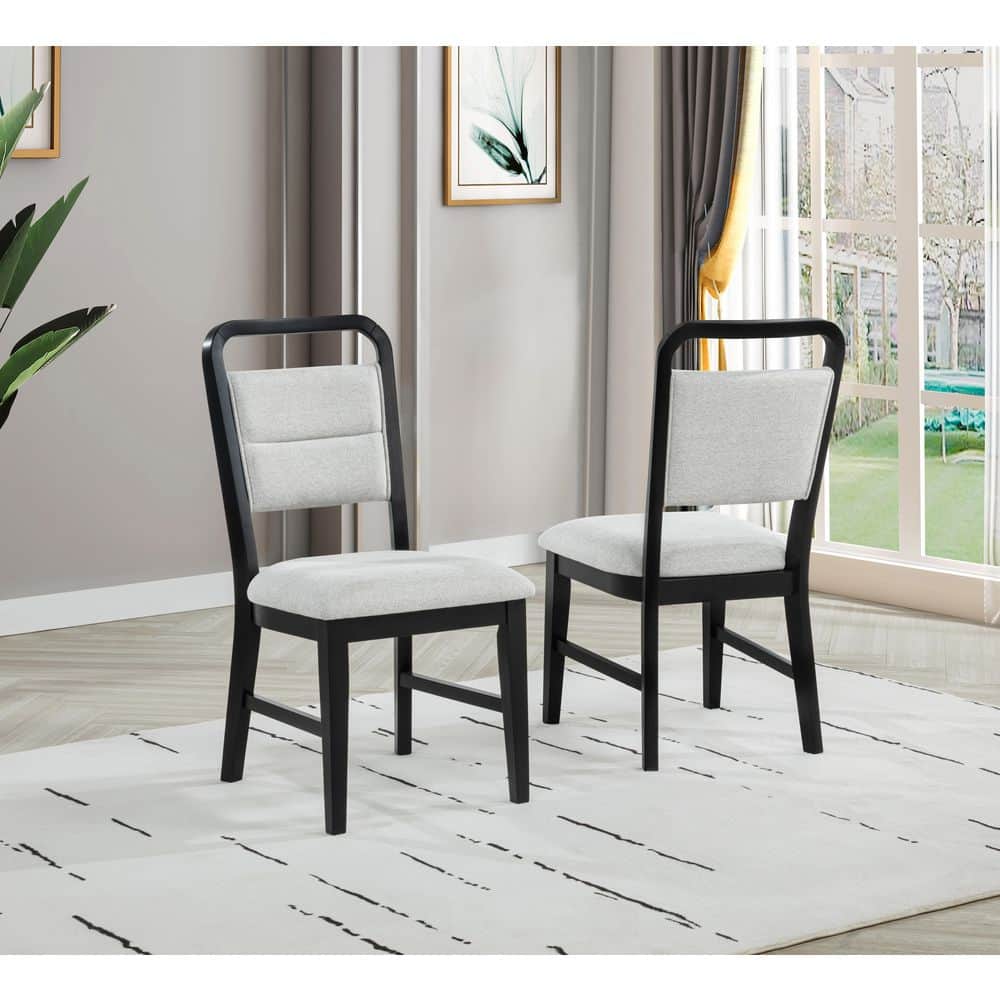 Best Master Furniture Camden Gray/Black Twill Dining Chairs (Set of 2 ...