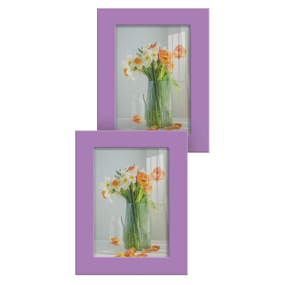 Wexford Home Modern 3.5 in. x 5 in. Violet Picture Frame (Set of 2 ...
