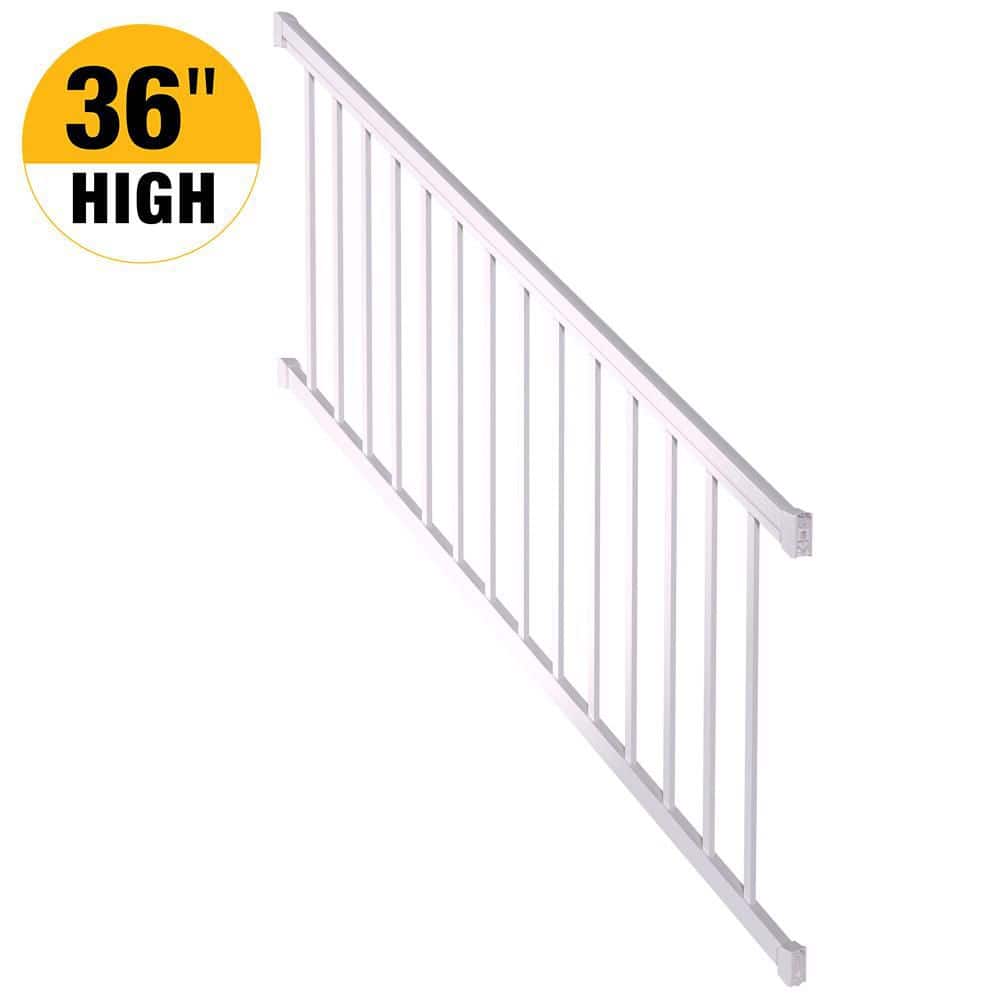 PEAK Aluminum Railing 6 ft. Aluminum Deck Railing Stair Kit with ...