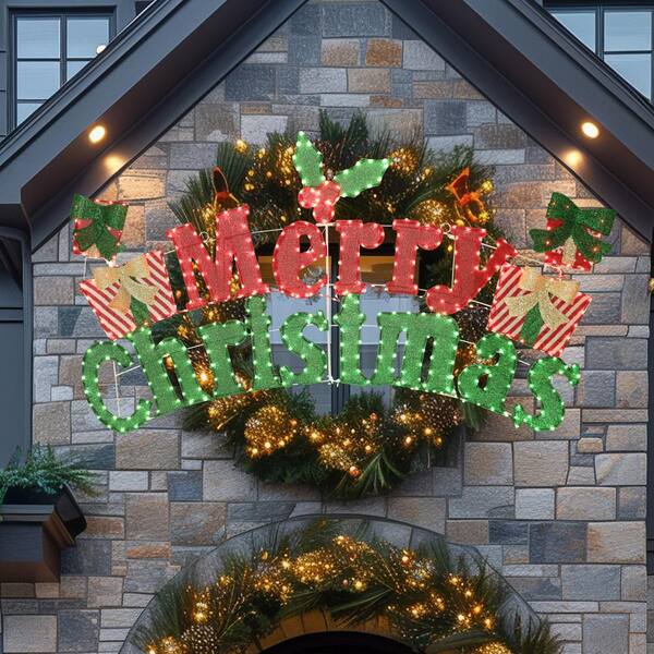 Large Lighted Outdoor Christmas Signs 150 Cm Large White Pre Lit