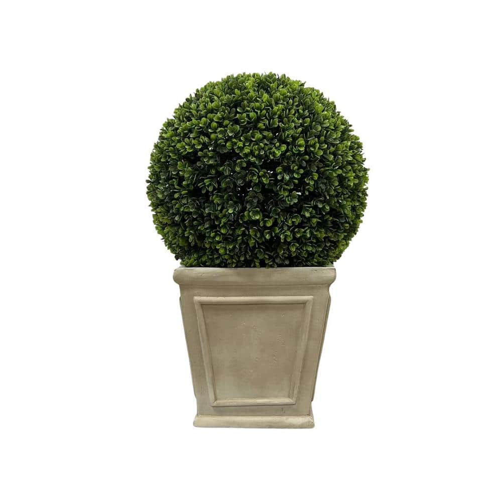 Clihome 23 in. Ball Topiary in Square Pot, Artificial Faux Plant for ...