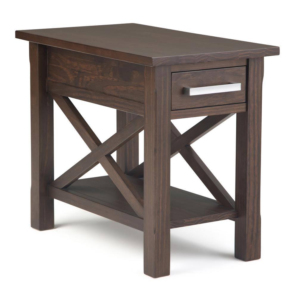 Simpli Home Kitchener Solid Wood 14 in. Wide Contemporary Narrow Side ...