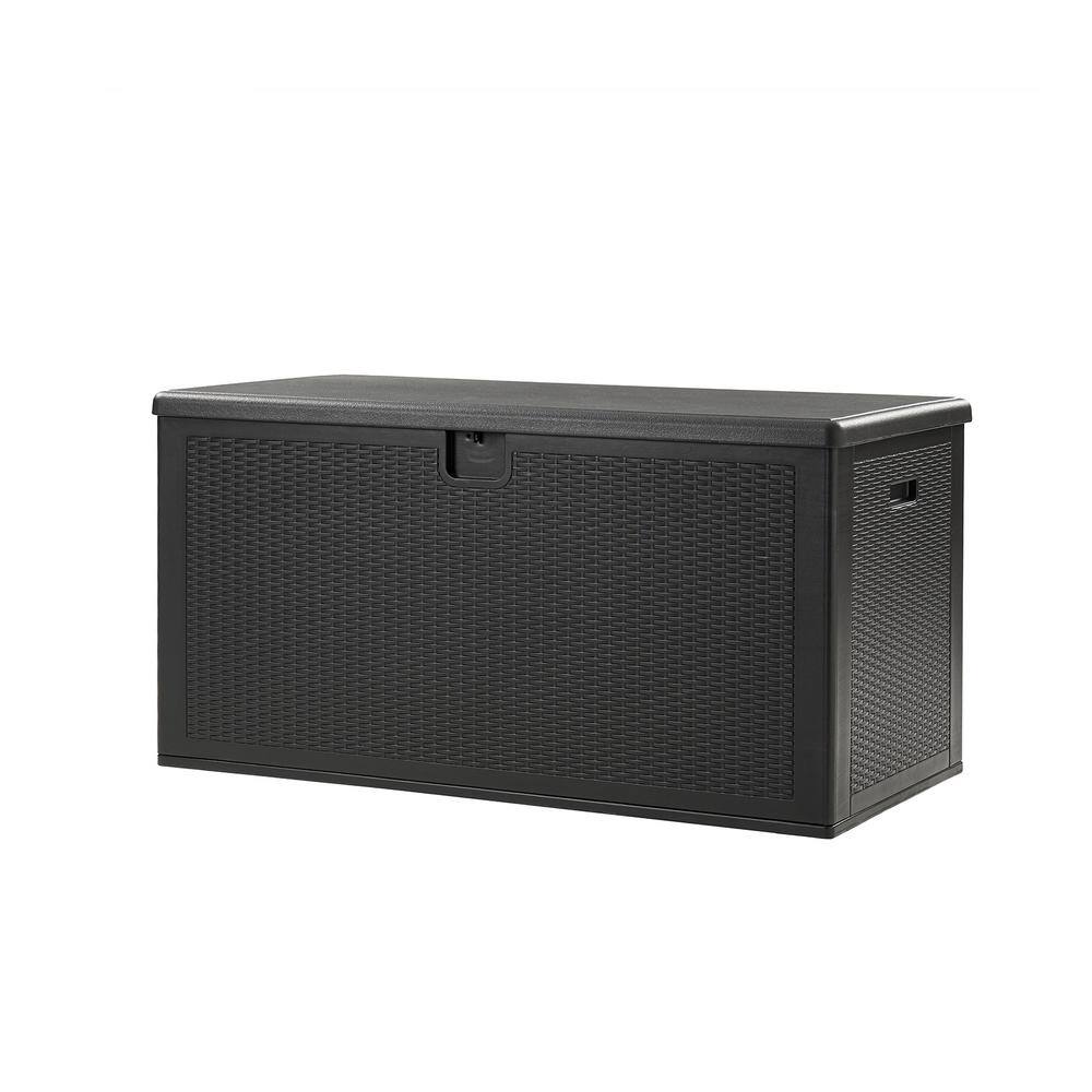 JAYDEN CREATION Serena Black 150 Gal. Large HDPE Resin Outdoor Storage ...