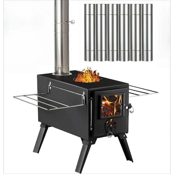 AOPSPS Camping Stove for Hot Tents, Carbon Steel Wood Burning Stove ...