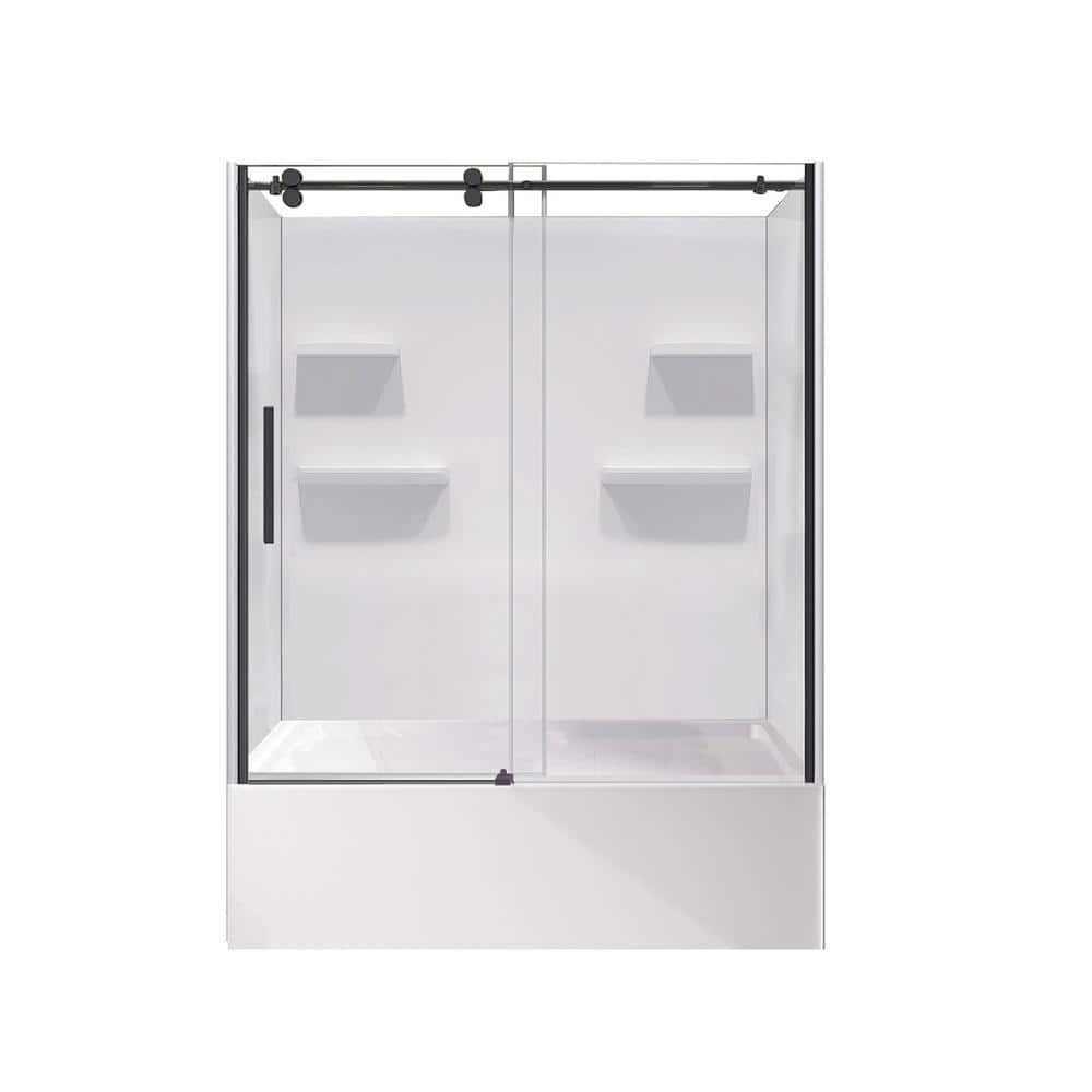 A&E Beladone 82 in. x 32 in. Right Skirted Soaking Bathtub Kit with ...