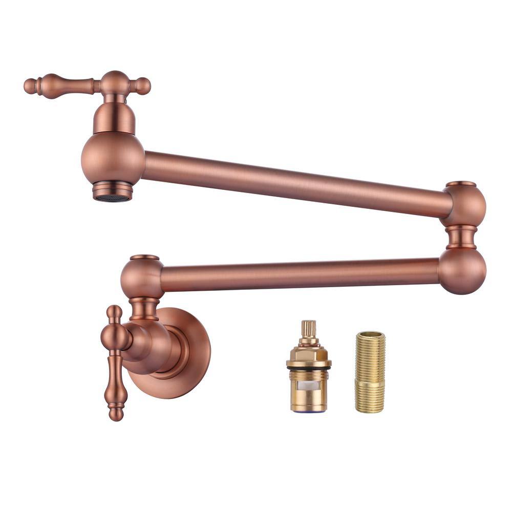 ALEASHA Wall Mounted Pot Filler only for Cold in Copper AL-1A11BR - The ...