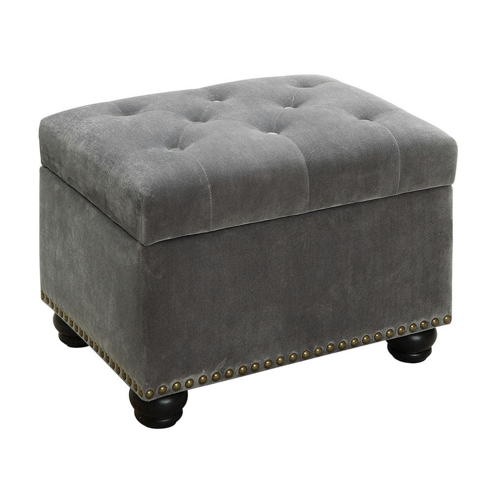 Convenience Concepts Designs4Comfort 5th Avenue Gray Velvet Tufted ...