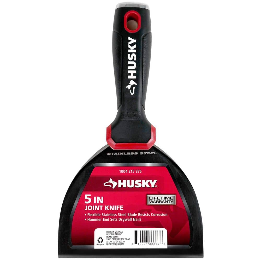 Husky 5 in. Stainless Steel Hammer-End Joint Knife with Soft Grip ...