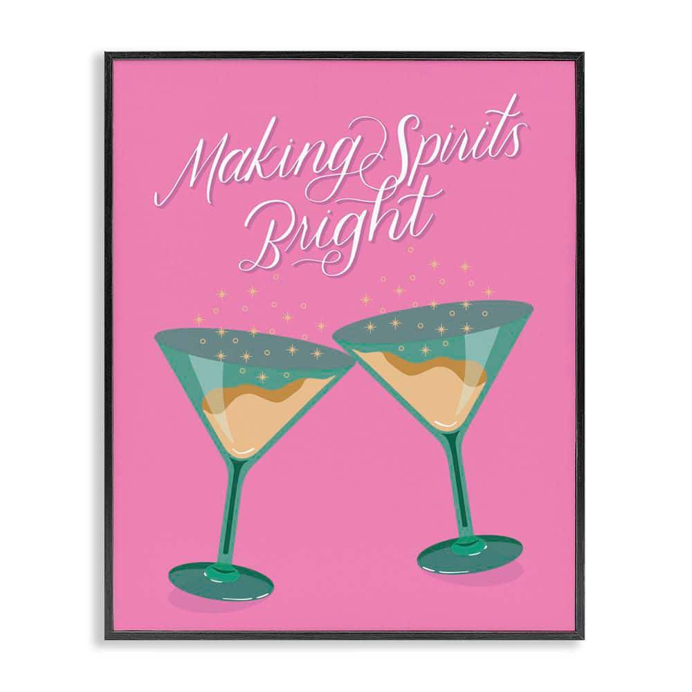 Stupell Industries Making Spirits Bright Cocktails by Hey Bre Creative Studio Black Framed Food ...