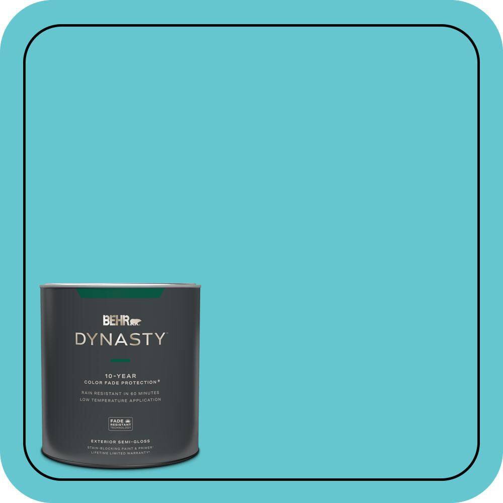 BEHR DYNASTY 1 qt. #P470-4 Paradise Sky Semi-Gloss Enamel Exterior ...