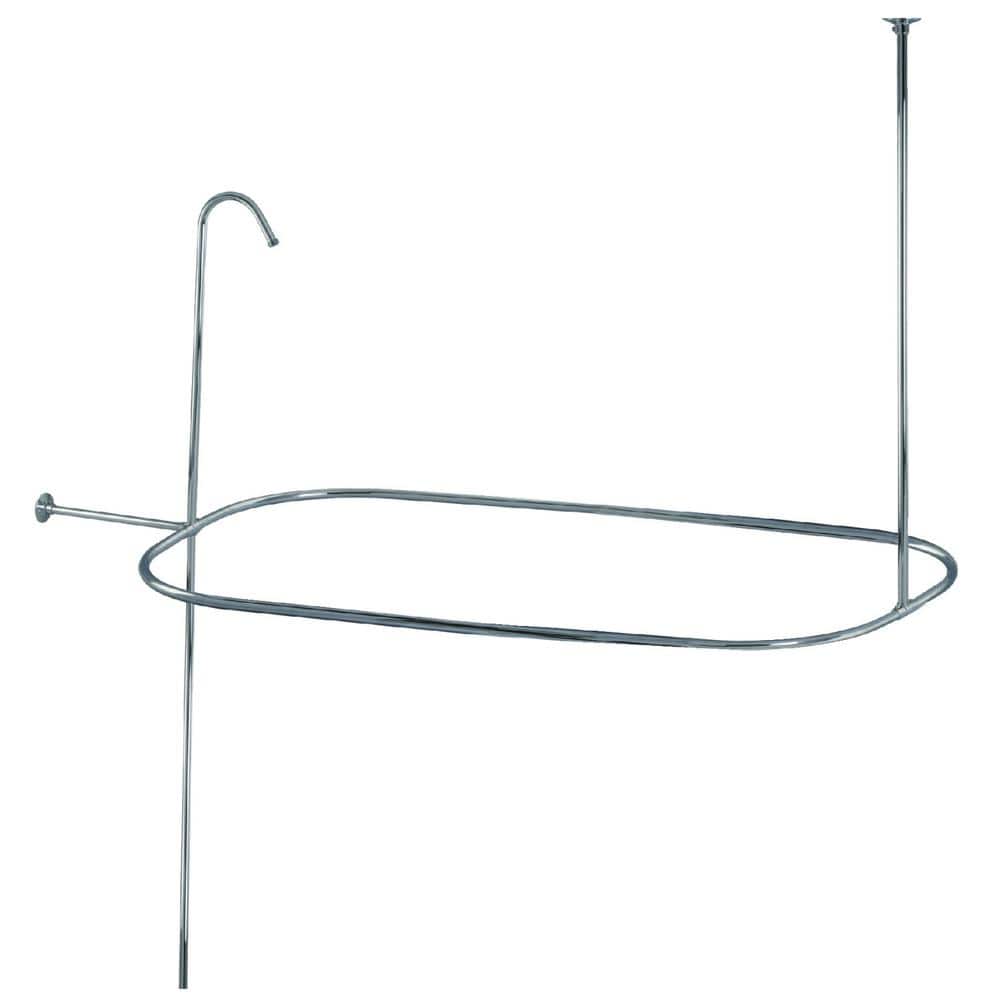 Kingston Brass Vintage 57 in. Oval Shower Rod and Shower Riser ...