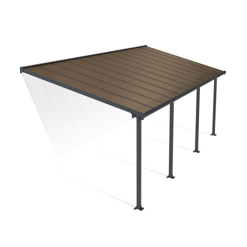 CANOPIA by PALRAM Olympia 10 ft. x 24 ft. Gray/Bronze Aluminum Patio ...