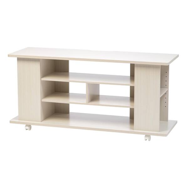 IRIS 15 in. Off-White Wood TV Stand Fits TVs Up to 50 in. with Cable ...