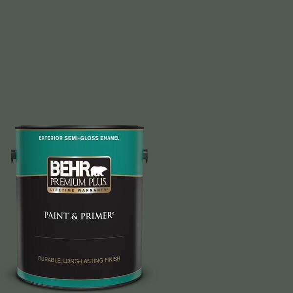 BEHR PREMIUM PLUS 1 gal. #N420-7 Alpine Trail Semi-Gloss Enamel ...